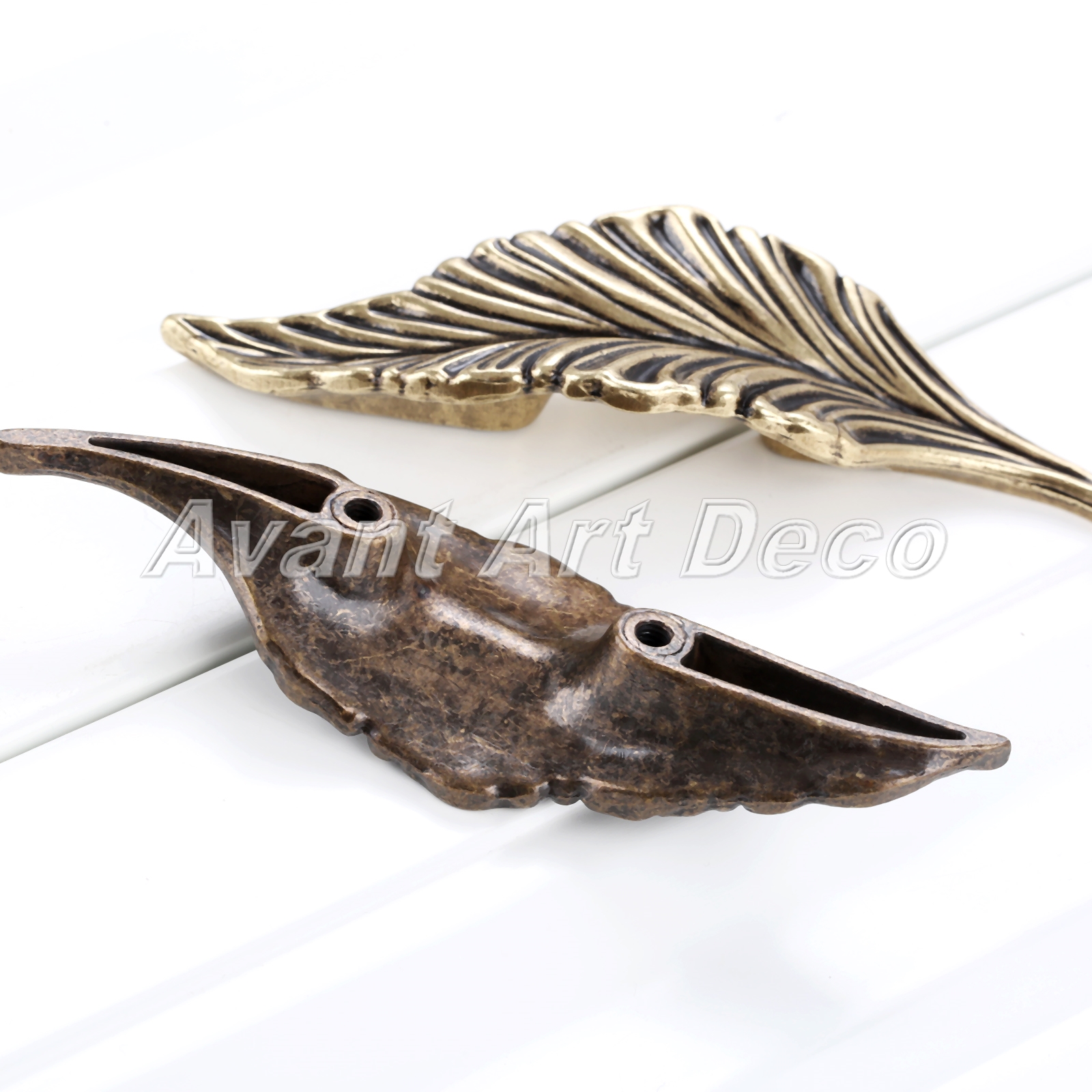 2pcs Leaf Design Cabinet Handle Pull Kitchen Furniture Drawer Door Knob ...