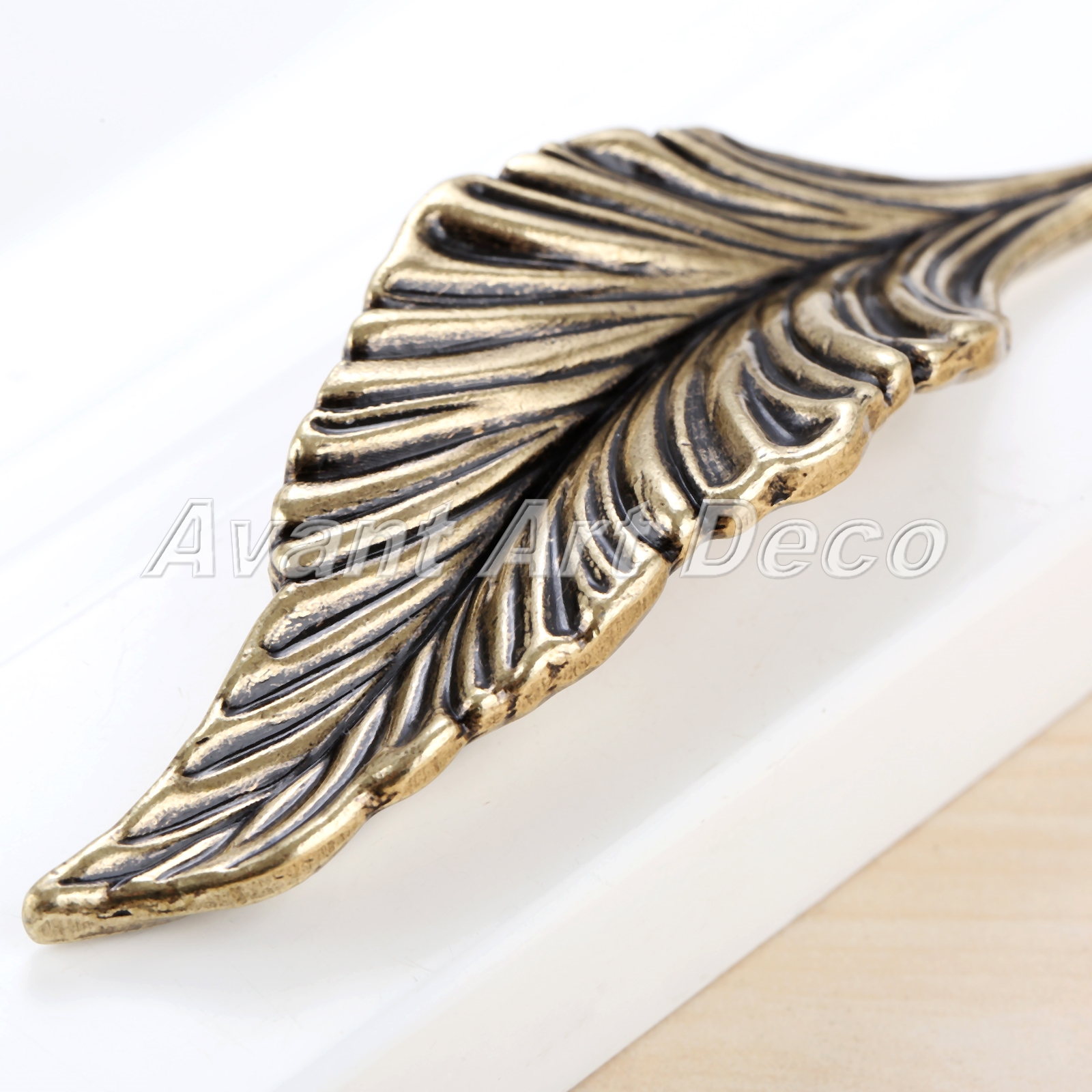 2pcs Leaf Design Cabinet Handle Pull Kitchen Furniture Drawer Door Knob ...